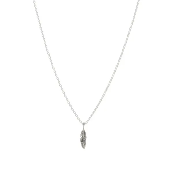 TWOJEYS Feather Pendant Necklace - Silver