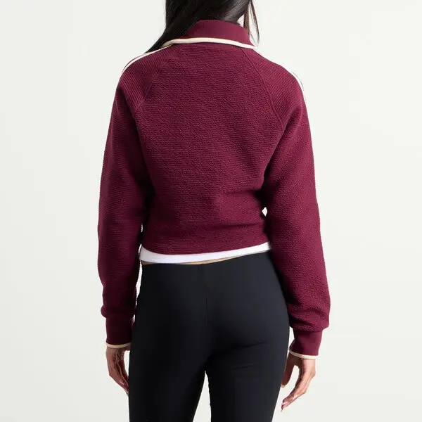 Adidas Firebird Track Top Textured Jacquard Fabric - Maroon/vivid Red