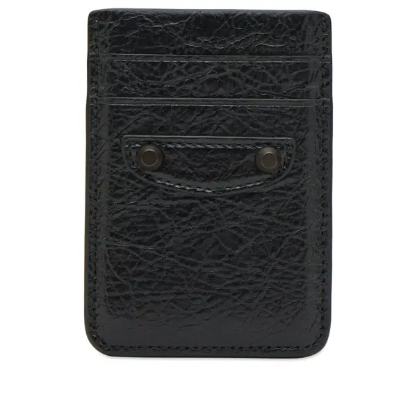 Balenciaga Arena Leather Card Holder - Black