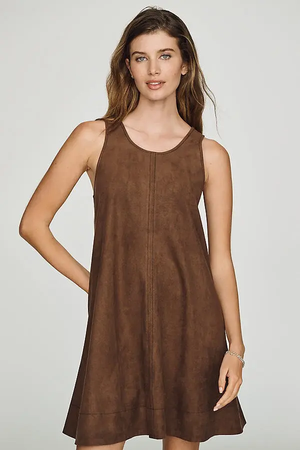Maeve Keiko Suede Mi Dress - Brown