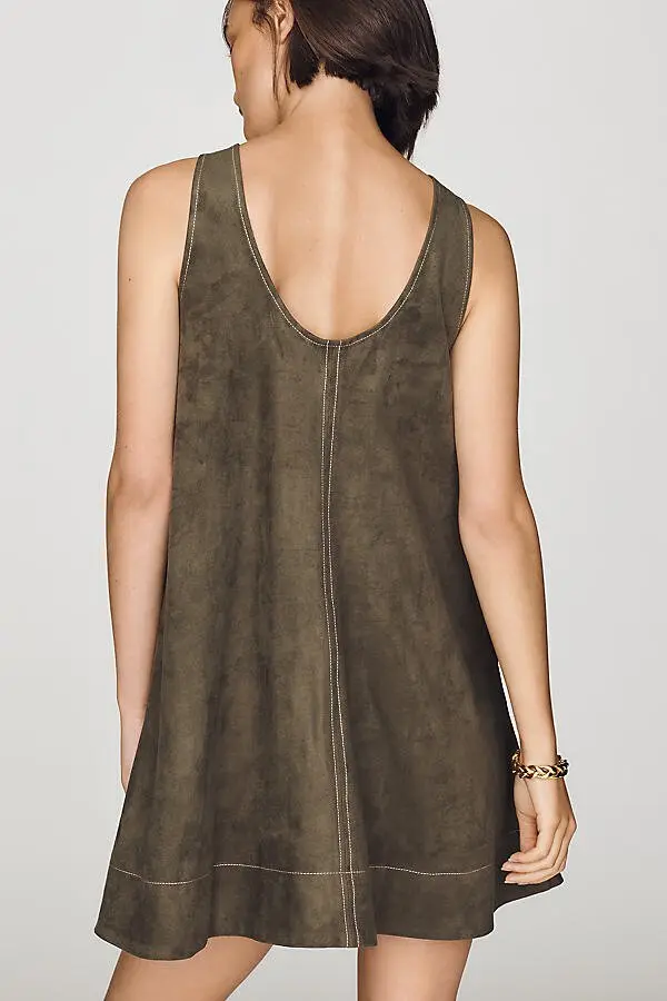 Maeve Keiko Suede Mi Dress - Dried Olive