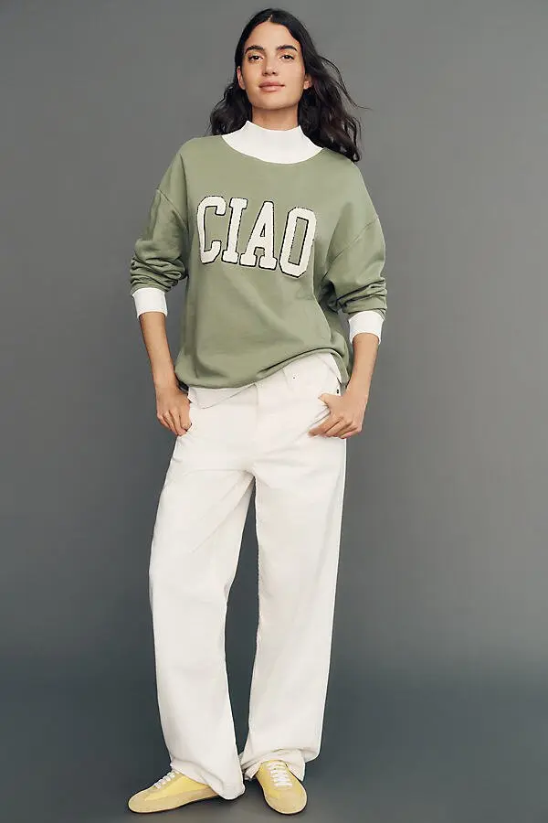 Anthropologie Cotton Fleece Sweatshirt - Ciao