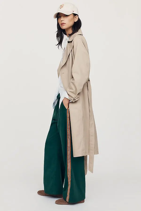 Maeve Brookl Corduroy High-rise Wide-leg Pants - Evergreen