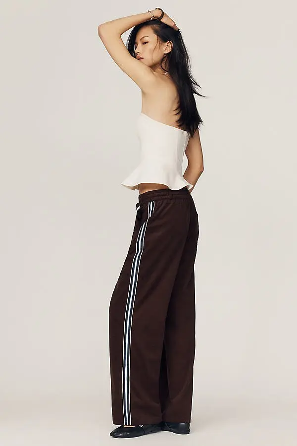 Maeve Brookl Corduroy High-rise Wide-leg Pants - Java