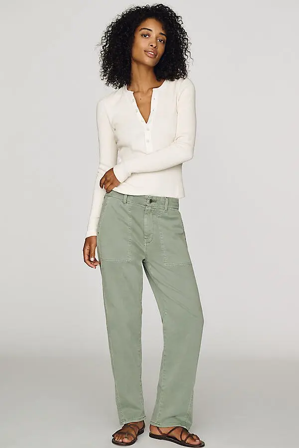Anthropologie Ag Analeigh Mid-rise Straight-leg Pants