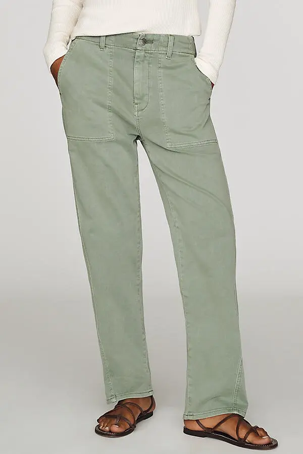 Anthropologie Ag Analeigh Mid-rise Straight-leg Pants