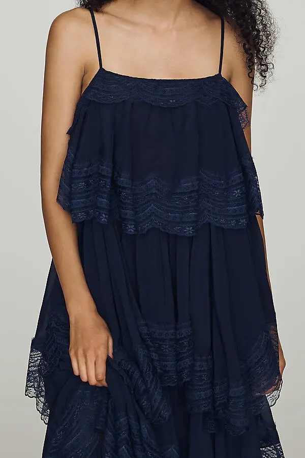 LET ME BE Tiered Lace Maxi Dress