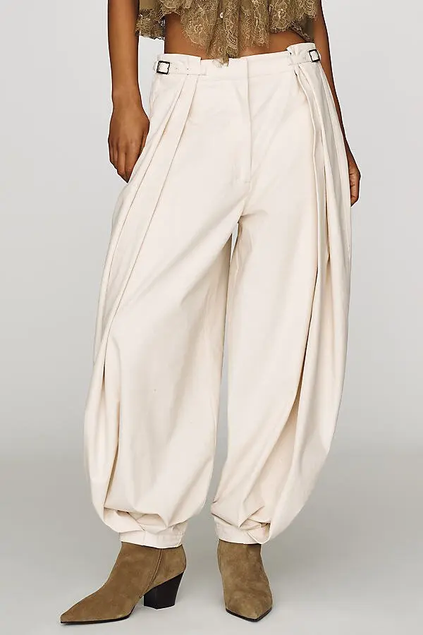 Ronny Kobo Devi High-rise Barrel-leg Pants