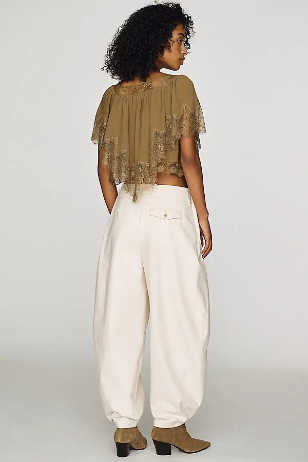 Ronny Kobo Devi High-rise Barrel-leg Pants