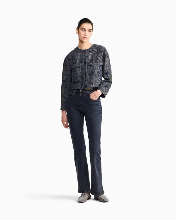 Giorgio Armani Slim-fit Flare Jeans In Overdyed Stretch Cotton Denim