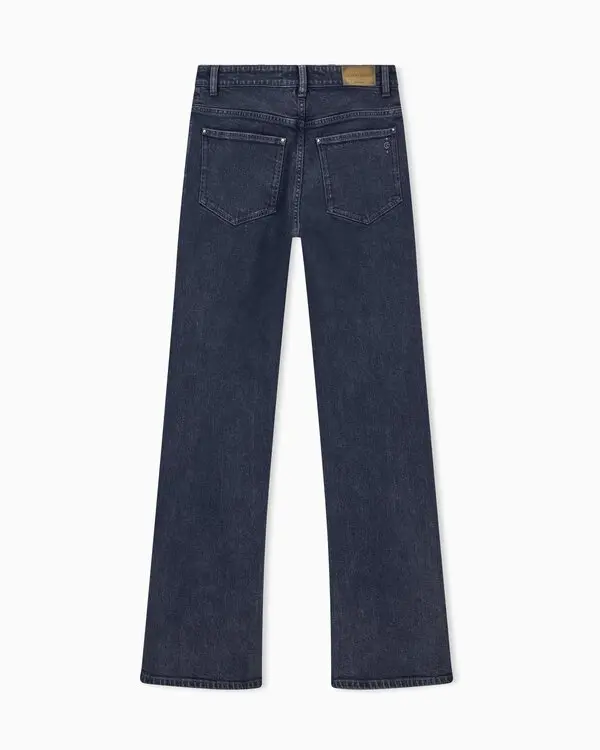 Giorgio Armani Slim-fit Flare Jeans In Overdyed Stretch Cotton Denim