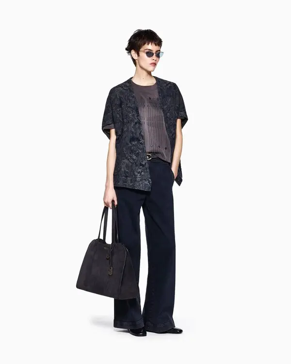 Giorgio Armani Wide-leg Stretch Cotton Denim Jeans