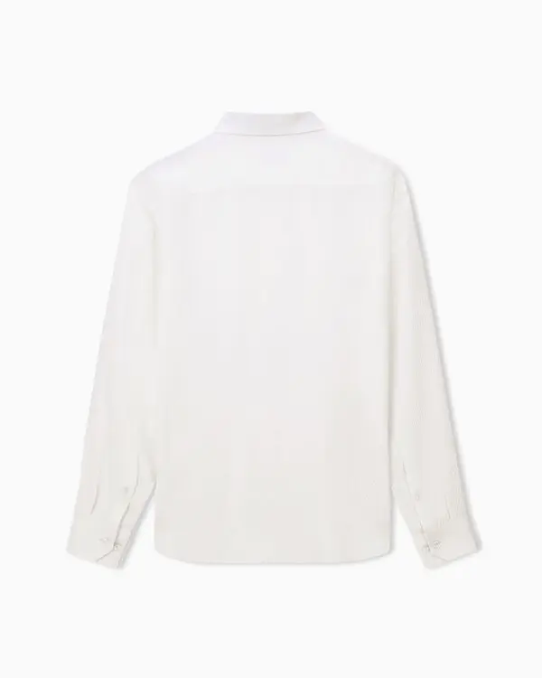 Giorgio Armani Shirt Regular Fit In Viscose And Silk Diagonal Cloque Weave