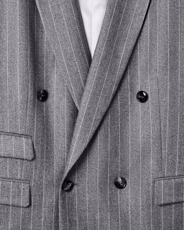 Giorgio Armani Oversized Suit Heritage In Jacquard Pinstripe Virgin Wool