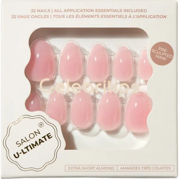 CELEBRITIPS Salon U-ltimate Extra Press-on Nails - Clean Pink