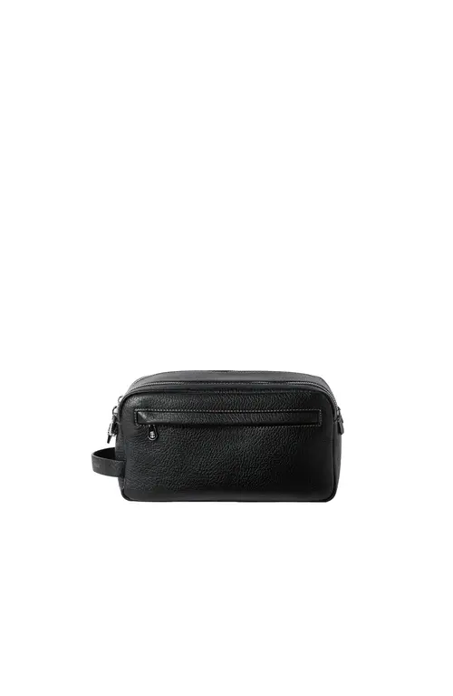 Brunello Cucinelli Grained Calfskin Double Zipper Beauty Case