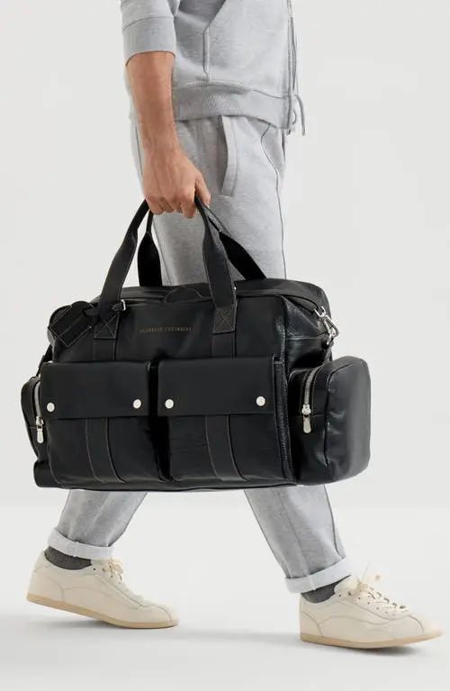 Brunello Cucinelli Grained Calfskin Leisure Bag