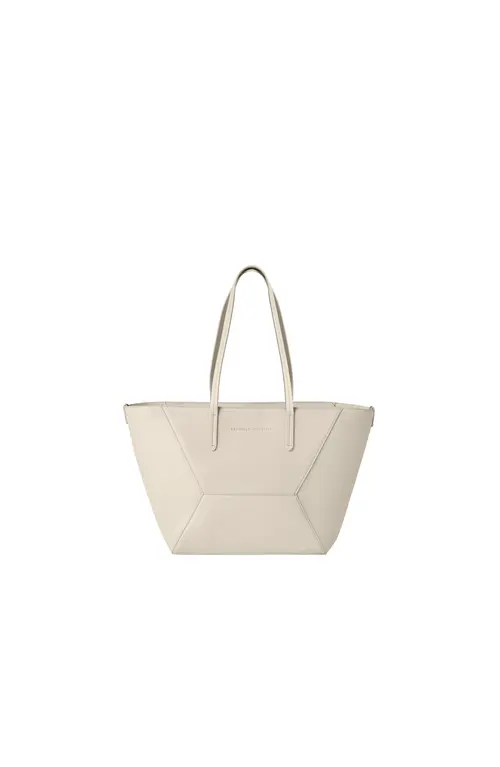 Brunello Cucinelli Bc Duo Small Calfskin Bag With Monili - Ivory