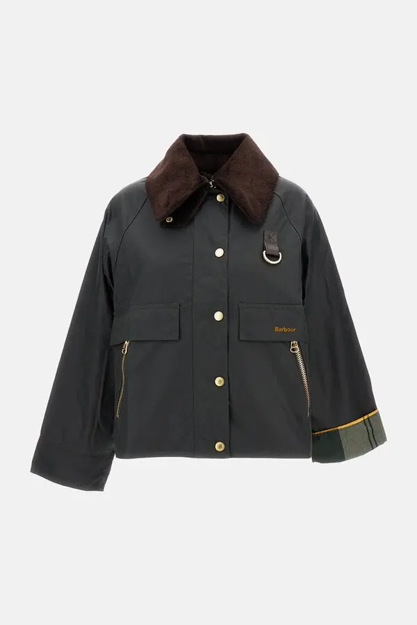 Barbour Waxed Cotton Jacket With Velvet Collar