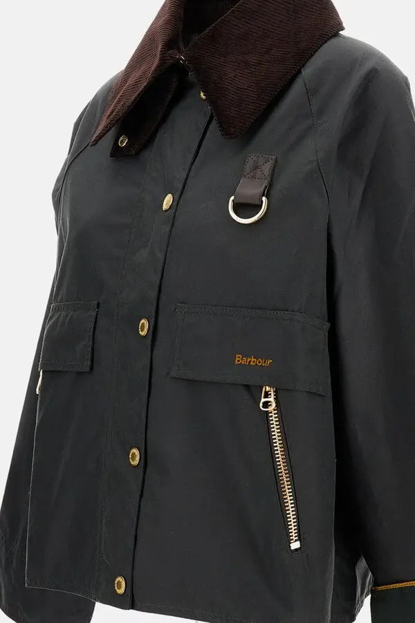 Barbour Waxed Cotton Jacket With Velvet Collar