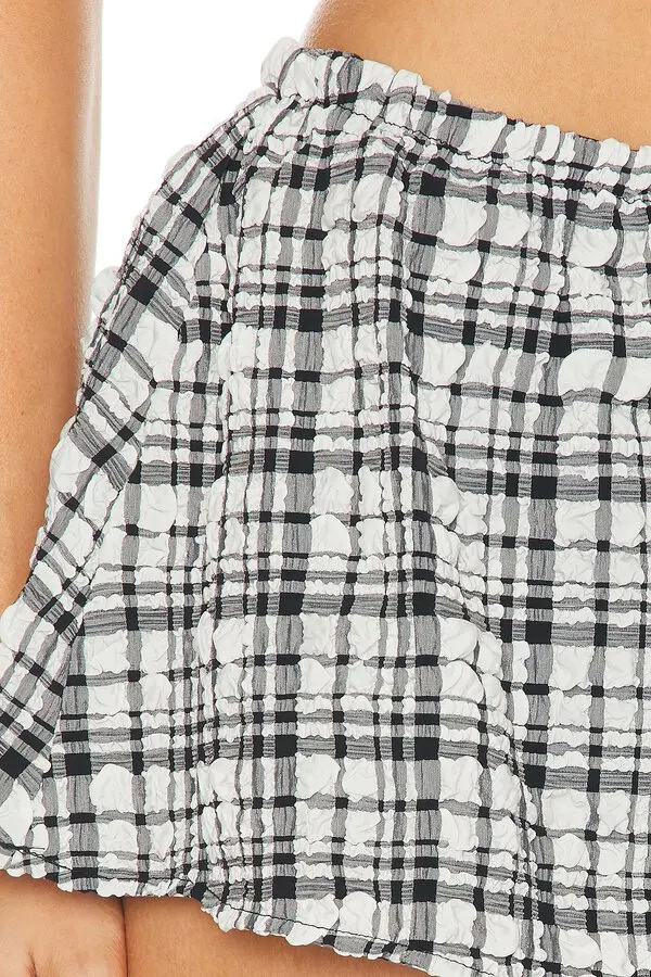 Solid & Striped The Brinley Skort Black Gingham Checks - Noir
