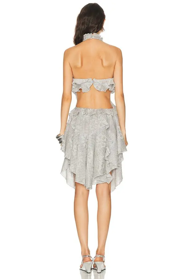 SIEDRES Bonnie Metallic Knit Halter Dress