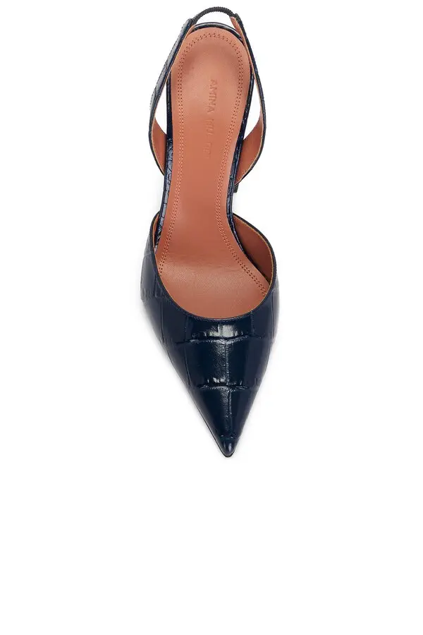 Amina Muaddi Holli 95 Slingback Pump In Navy
