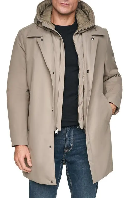 Andrew Marc Mackintosh With Hooded Bib - Brindle