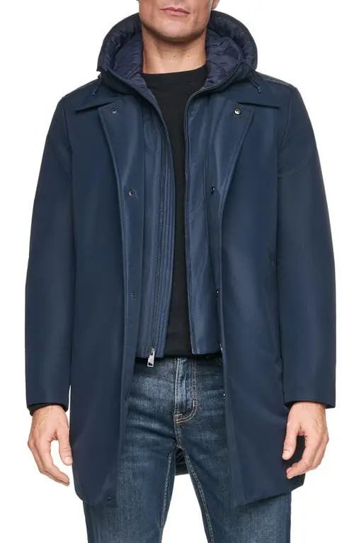 Andrew Marc Mackintosh With Hooded Bib - Ink