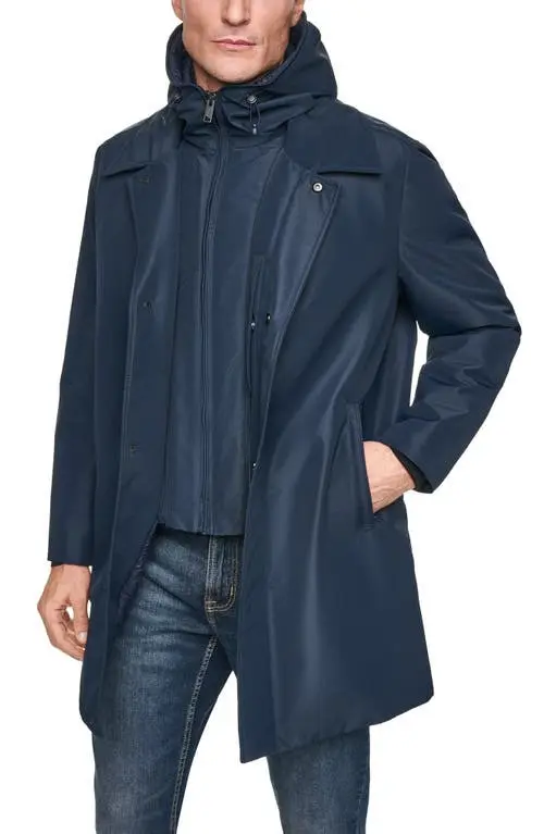 Andrew Marc Mackintosh With Hooded Bib - Ink