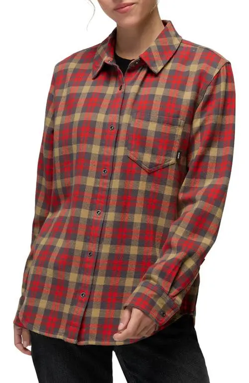 Prana Golden Canyon Organic Cotton Flannel Shirt - Pikes Red