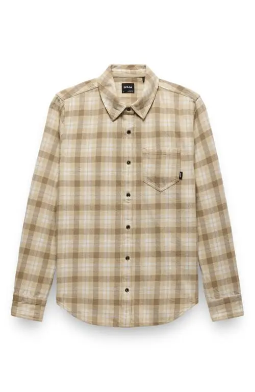 Prana Golden Canyon Organic Cotton Flannel Shirt - Stone