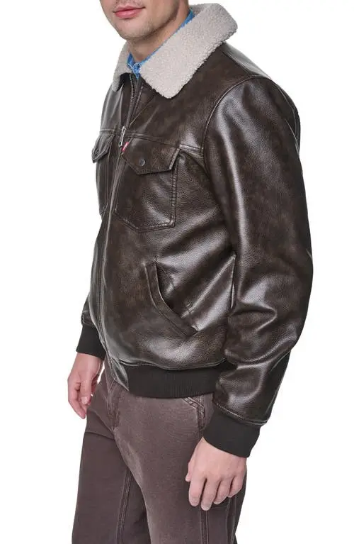 LEVI'S Faux Leather Bomber Jacket