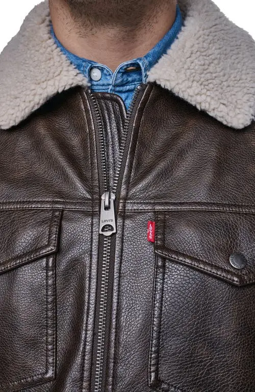 LEVI'S Faux Leather Bomber Jacket