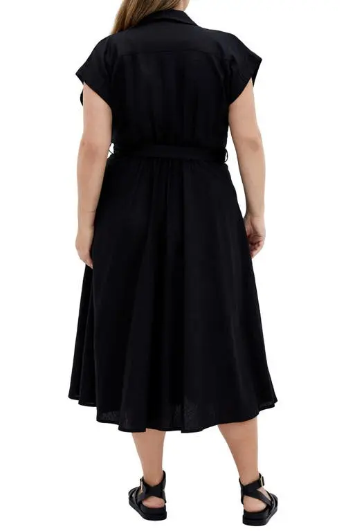 City Chic Liliana Short Sleeve Maxi Shirtdress