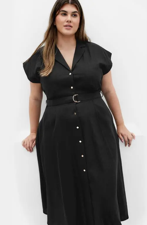 City Chic Liliana Short Sleeve Maxi Shirtdress