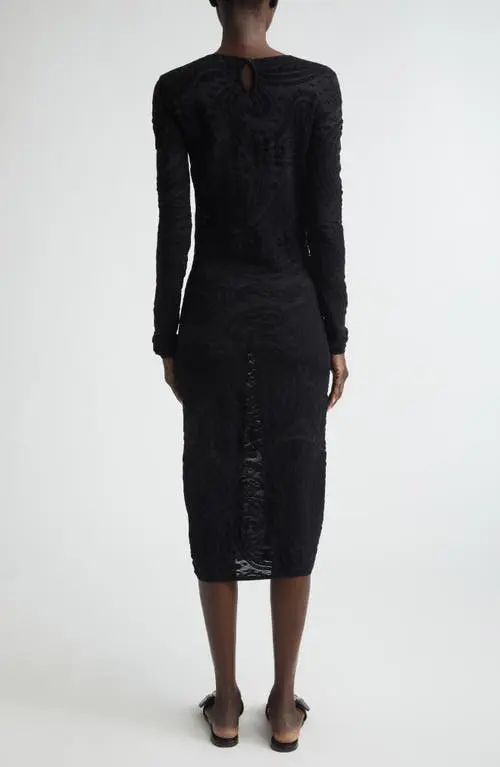 Etro Paisley Jacquard Long Sleeve Midi Sweater Dress