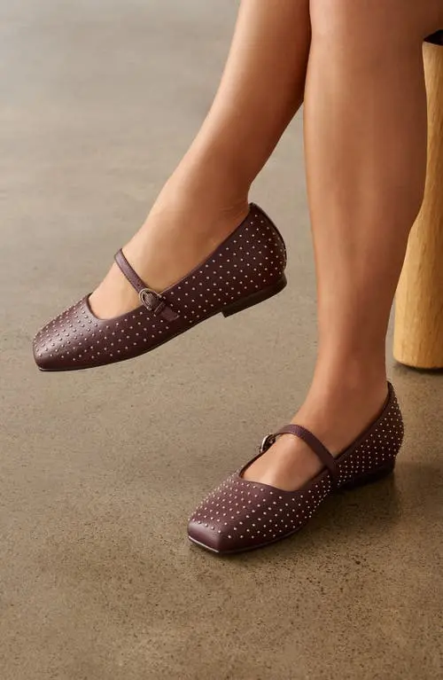 FRANKIE4 Hepburn Mary Jane Flat - Cherry Stud