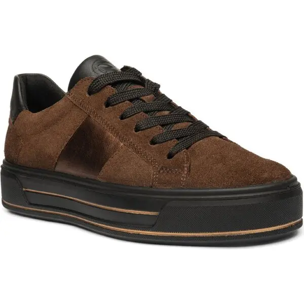 ARA Conifer Suede Leopard Print Sneakers - Brown