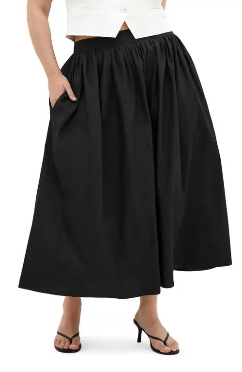 City Chic Maci Cotton Midi Skirt