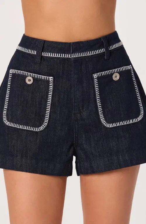 Astr The Label Bobbie Stitch Detail High Waist Shorts