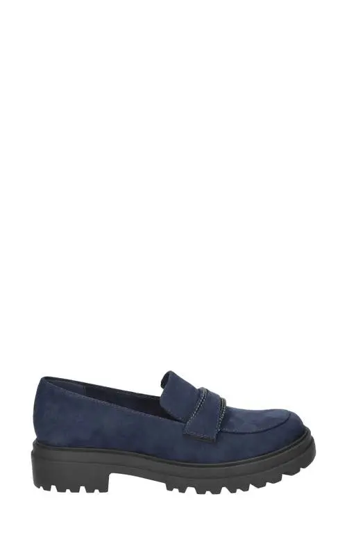 BELLA VITA Pulse Faux Leather Platform Loafer - Navy Suede