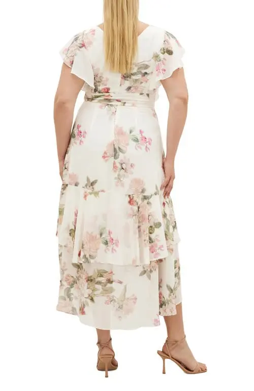 City Chic Floral Print Maxi Dress - Delicate Fl