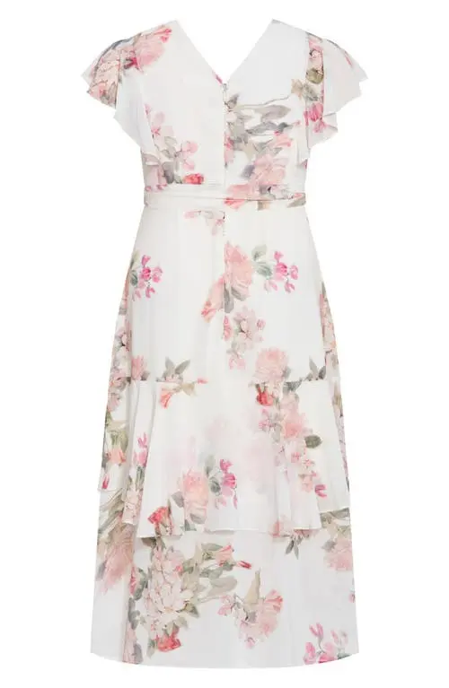 City Chic Floral Print Maxi Dress - Delicate Fl