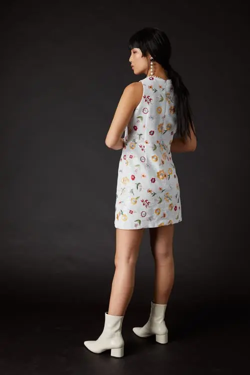 SKYLENCE Derling Embroidered Dress - Blanche