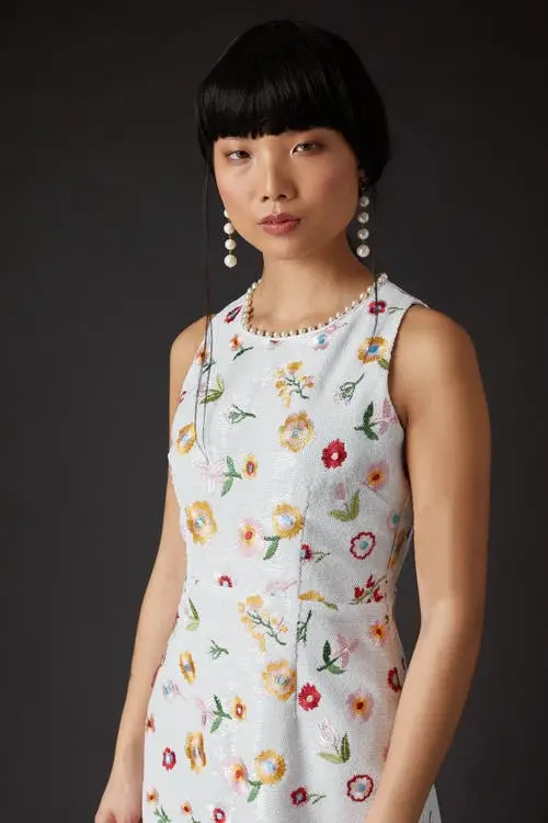 SKYLENCE Derling Embroidered Dress - Blanche