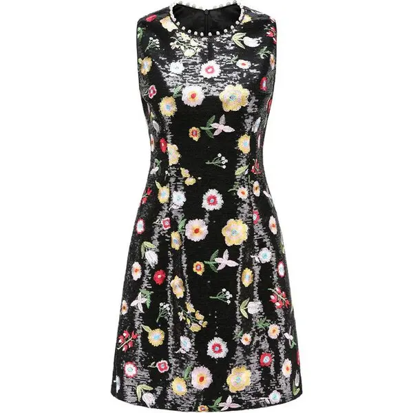 SKYLENCE Derling Embroidered Dress - Noir