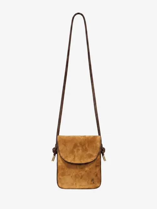 MINE BILGI Naya Suede Leather Flap Crossbody & Shoulder Bag - Brown