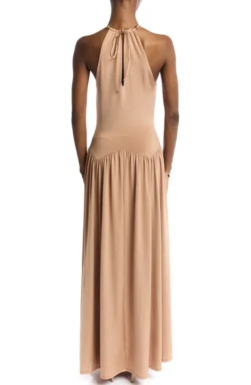 LBLC THE LABEL Santorini Halter Slit Maxi Dress