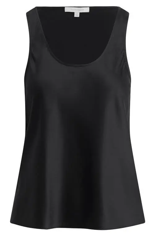 FAVORITE DAUGHTER The Clean Cut Silk Blend Tank - Black